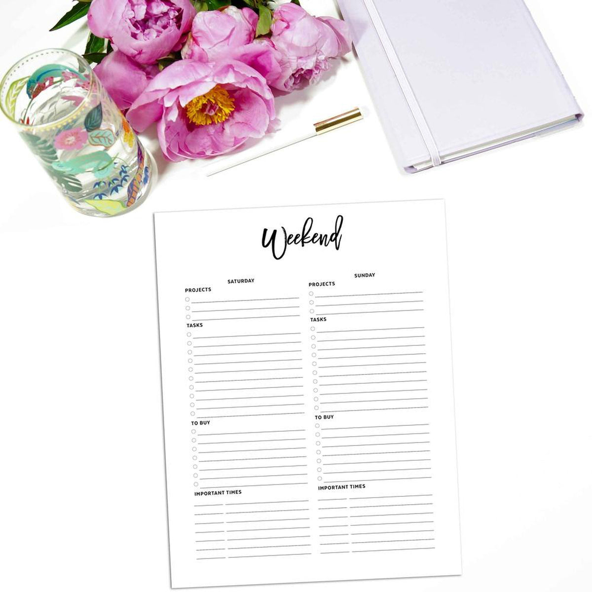 Weekend Planner Pages - Printed and Printable