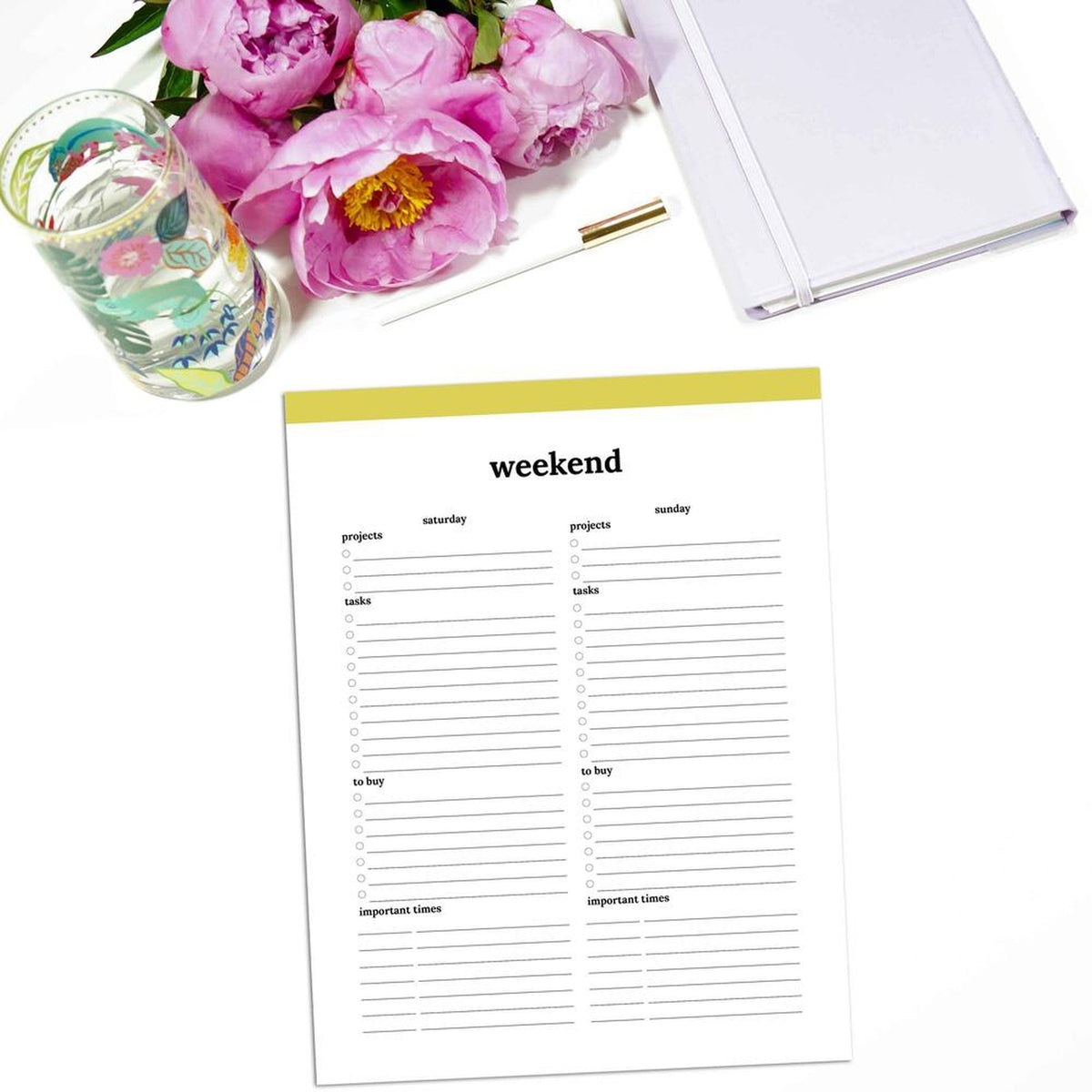 Weekend Planner Pages - Printed and Printable